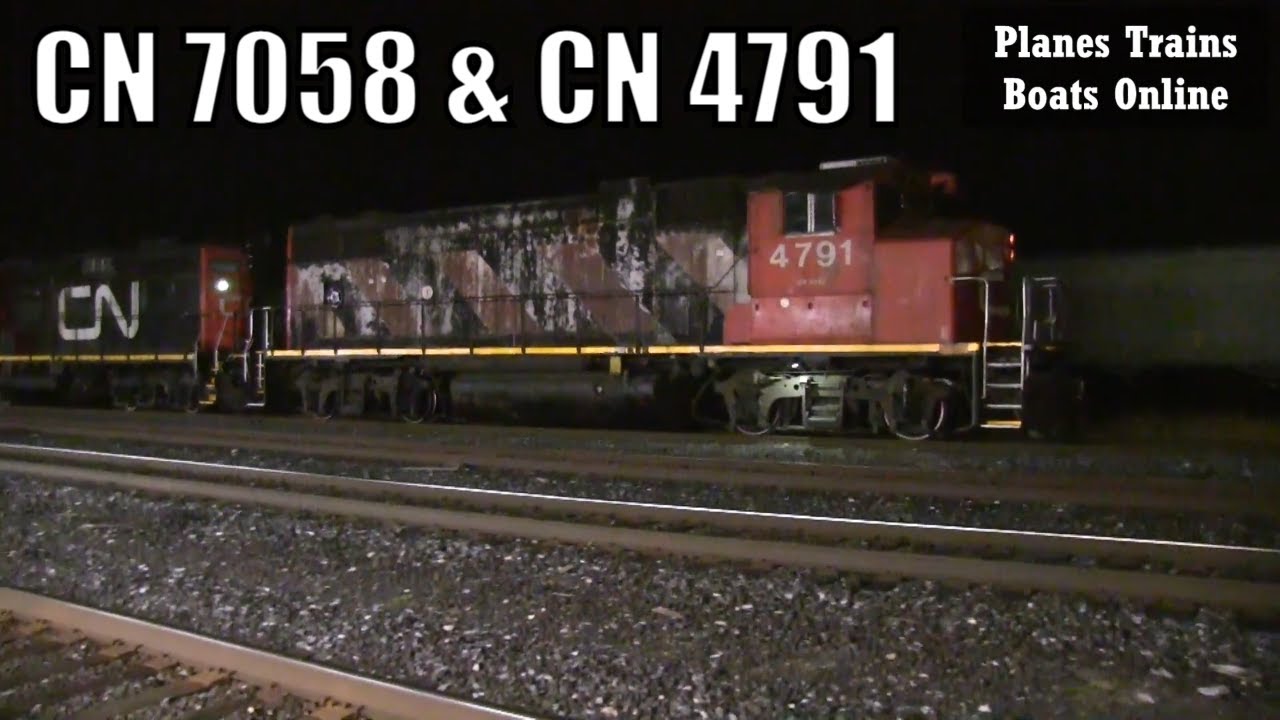 Industrial Train In Sarnia With CN 7058 & CN 4791 Locomotives - YouTube