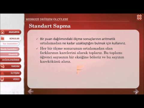 Test İstatistikleri Merkezi Değişim Ölçüleri