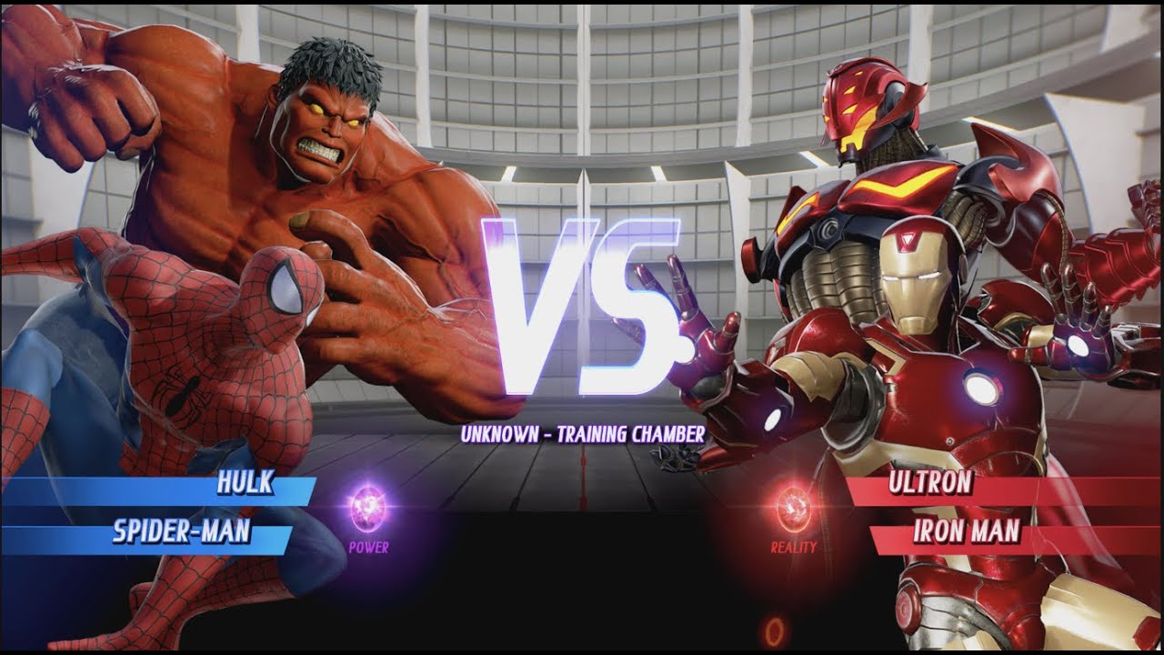Red Hulk and Spider-man vs Ultron and Iron Man - MARVEL VS. CAPCOM ...