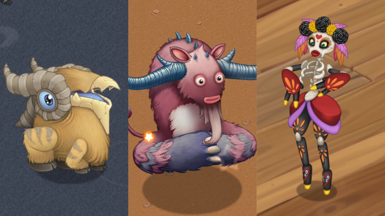 My Singing Monsters: Amber island Flum Ox, Clavavera, & Bleatnik - YouTube