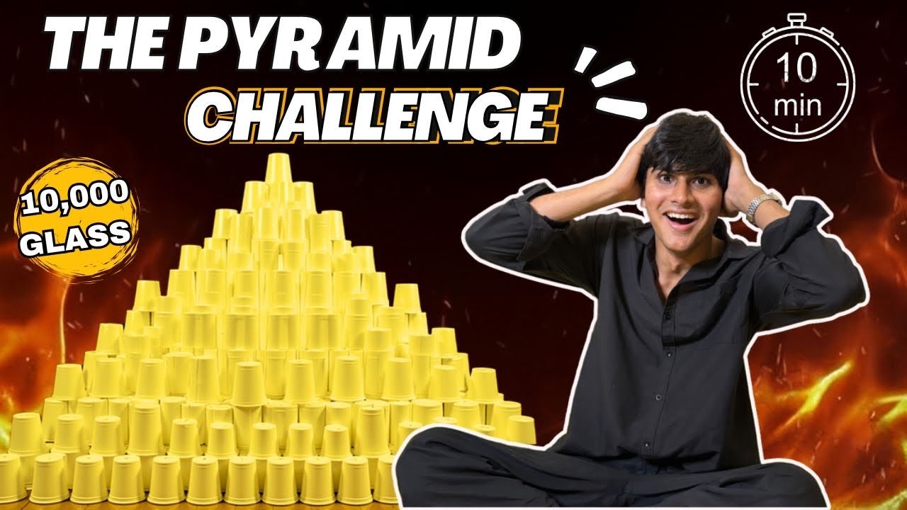The pyramid challenge 10,000 cup in 10 mins 😱 - YouTube
