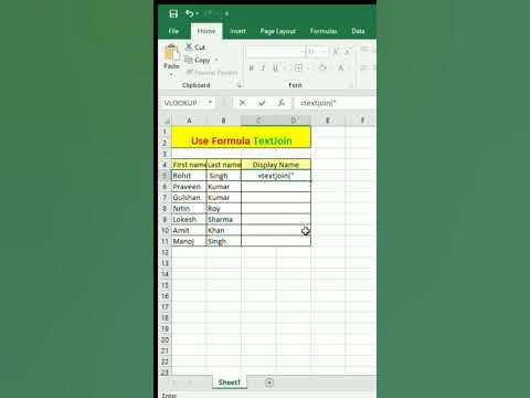 Excel tip | How to use textjoin formula in excel ? | #shorts #excel ...
