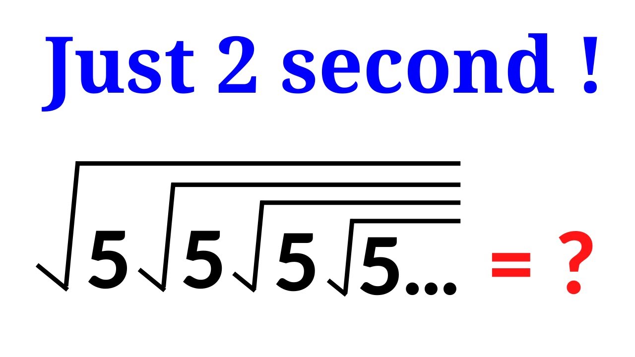 A Nice Square Root Problem - Algebra - YouTube