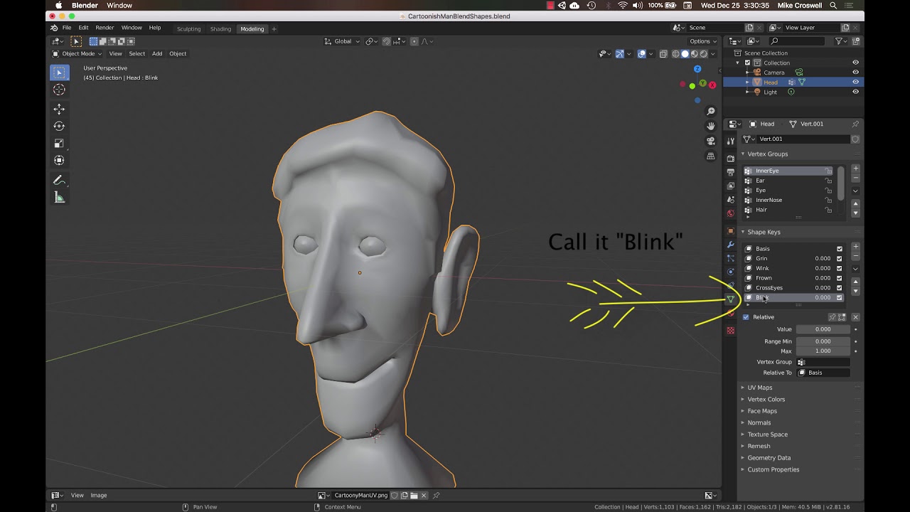 Blinking Character in Blender 2.81 - YouTube
