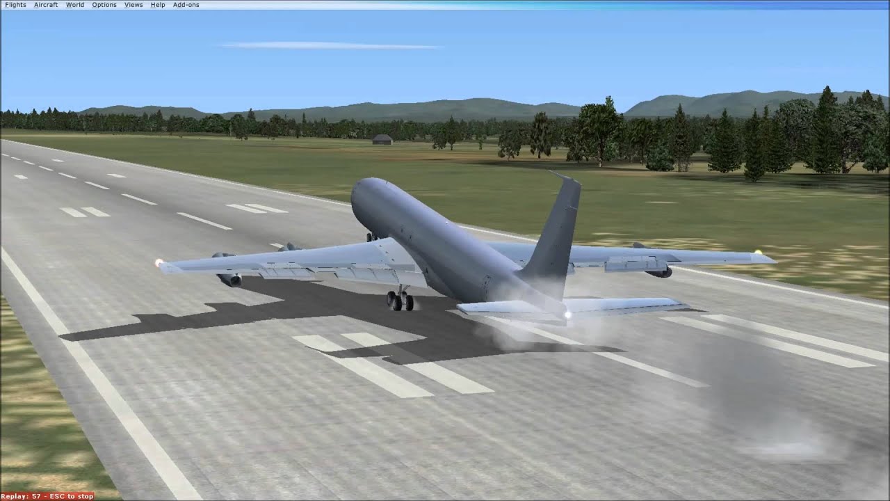 FSX 707 landing - YouTube