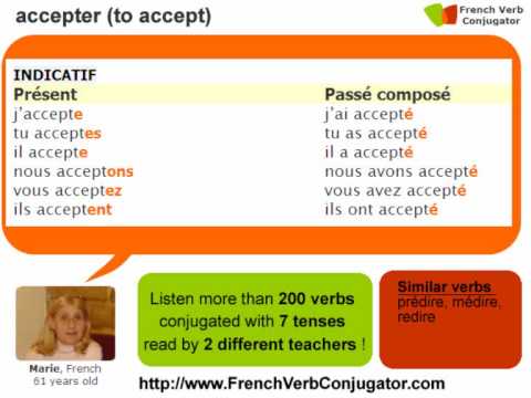 French verb "accepter" (first group) - YouTube