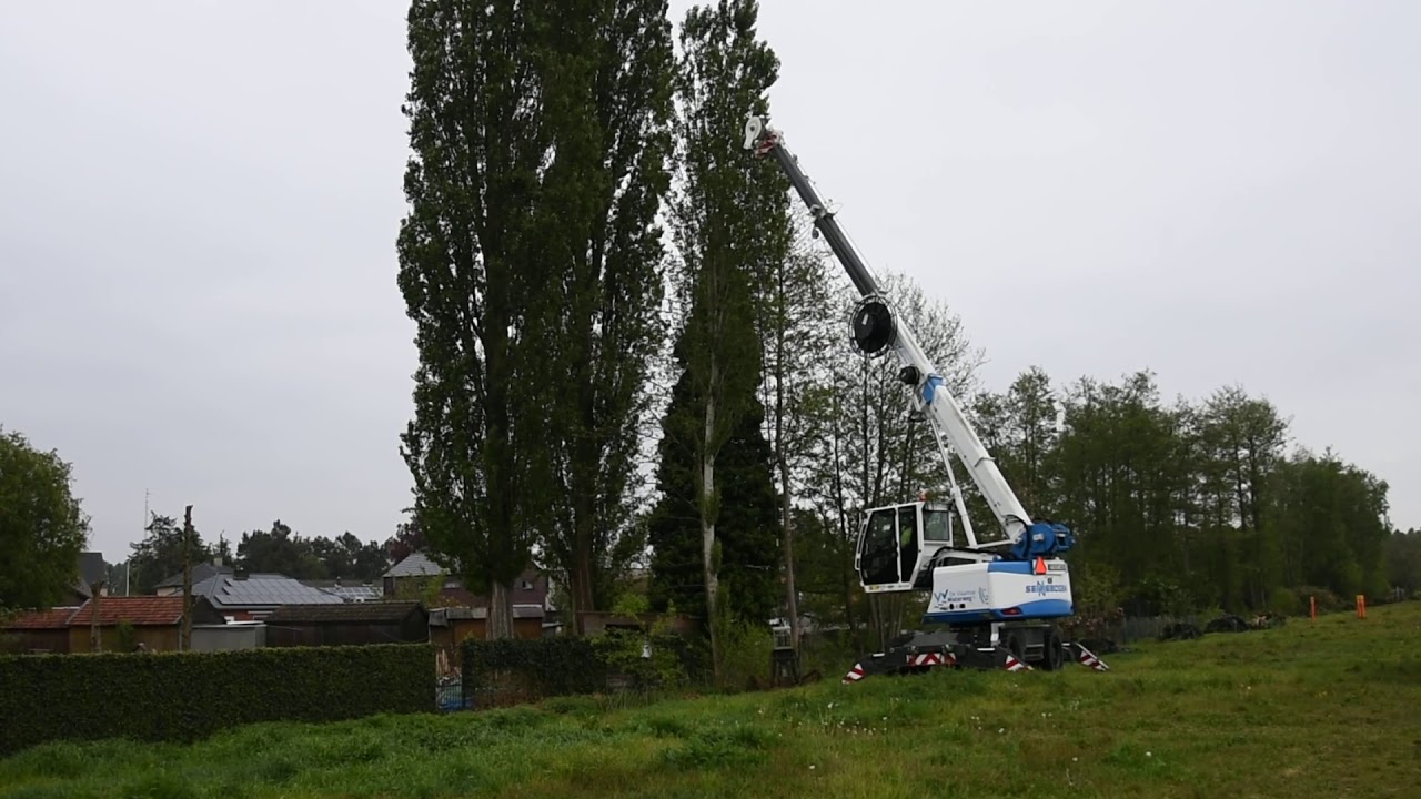 Sennebogen 613E mobile telescopic crane with HGT hydraulic grab - De ...