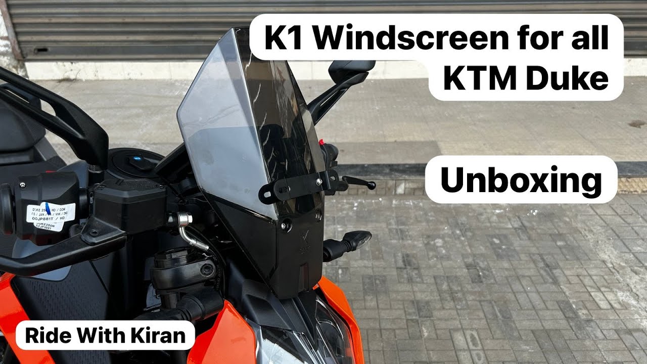 K1 Windshield for all KTM Duke unboxing | Ride with kiran | - YouTube