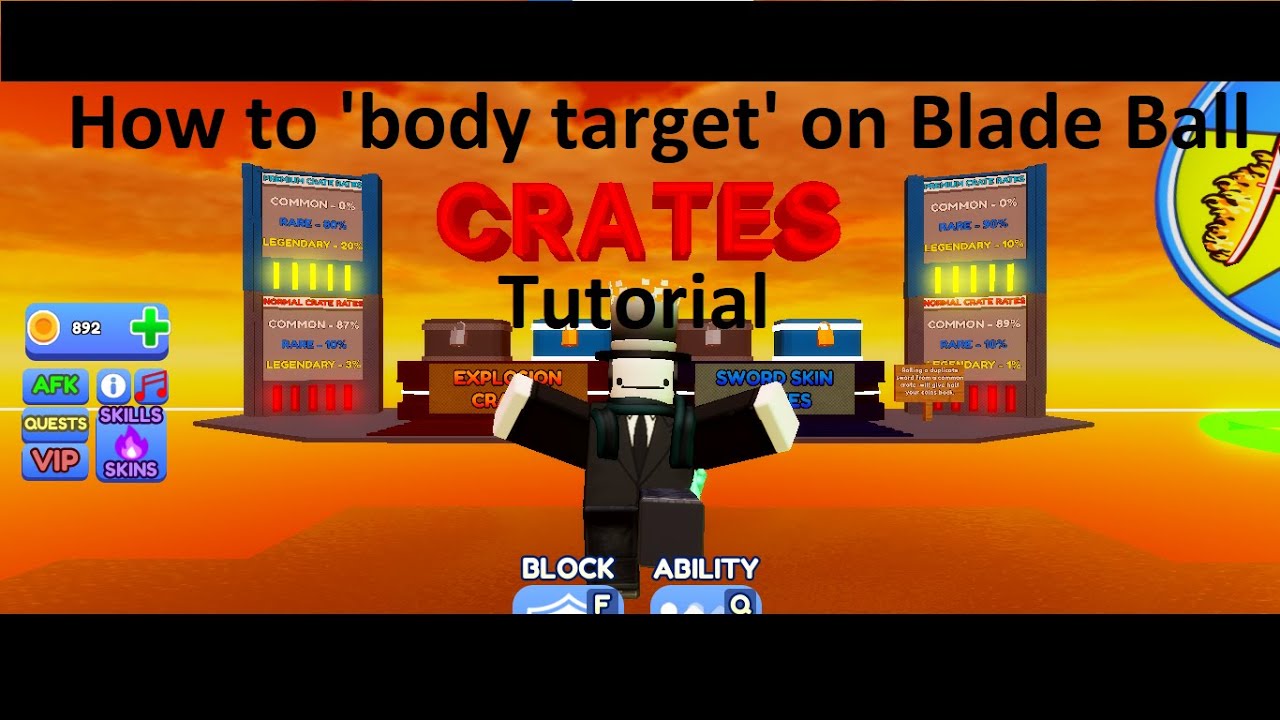How to 'Body target' on Blade Ball Tutorial. - YouTube