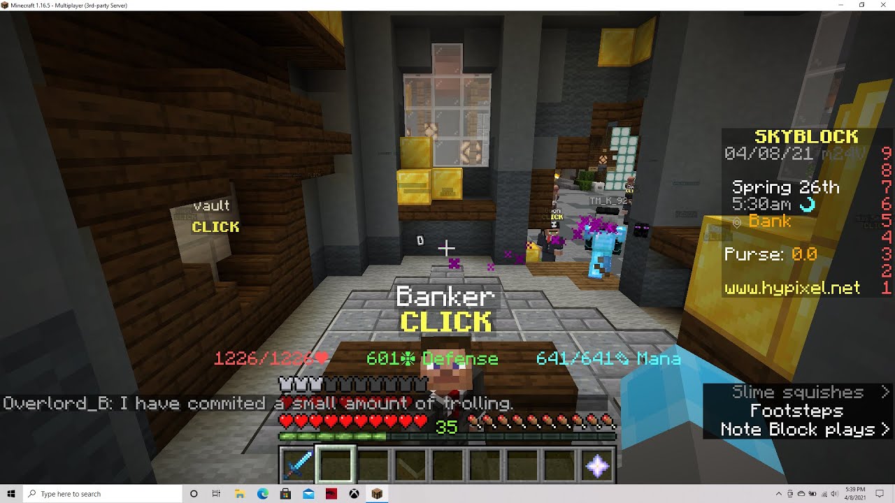 Hypixel Skyblock: Accessing the Banker without Happy Mask or Medal ...