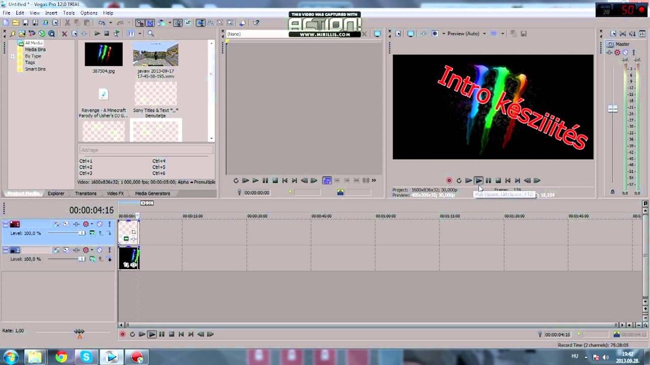 Sony vegas Tutorial #1 rész Alap Intro - YouTube