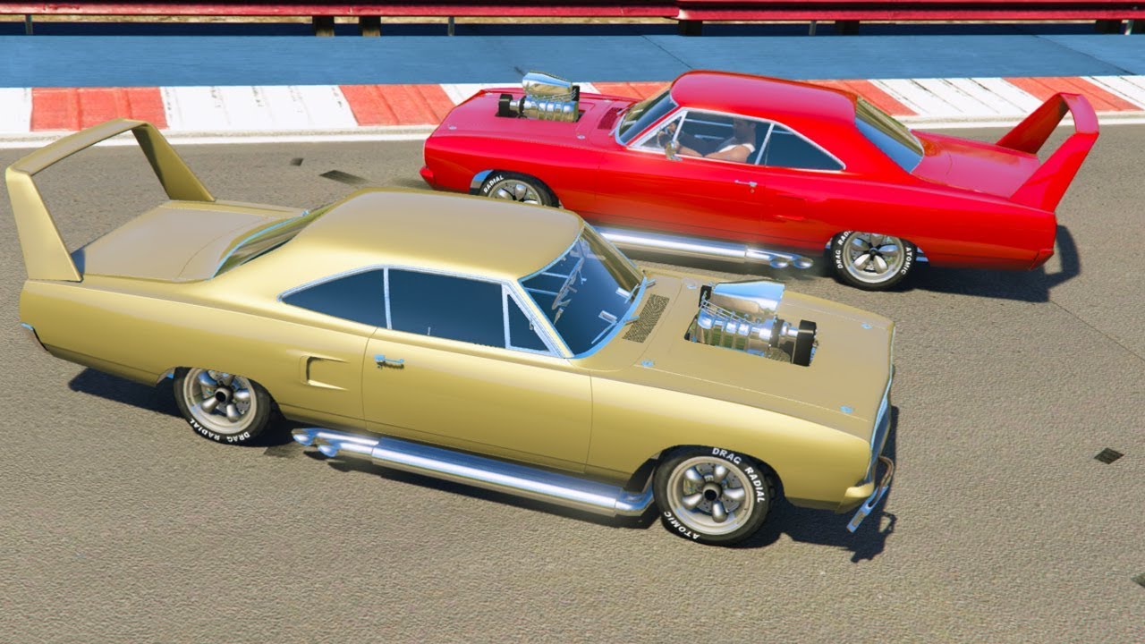 Drag Race Plymouth Road Runner Vs TESLA Roadster + F1 Car (GTA 5 ...