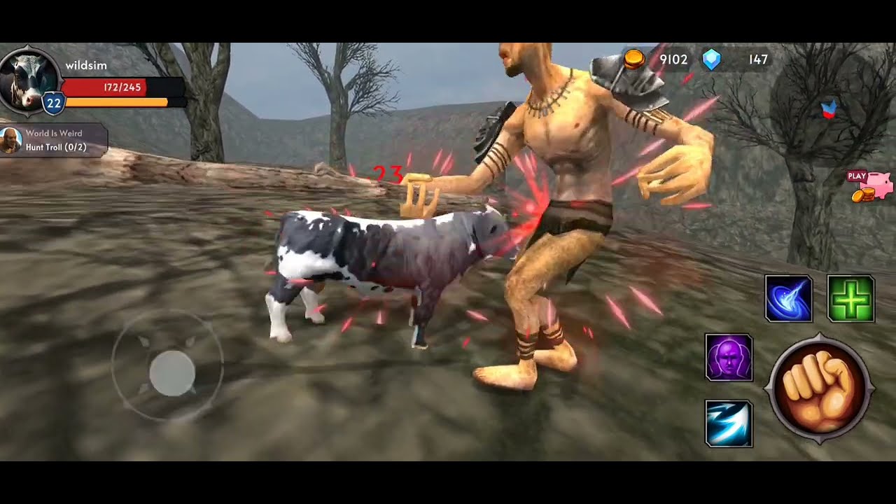 Angry Bull V's Troll Big Fighting / The Cow Simulator - YouTube