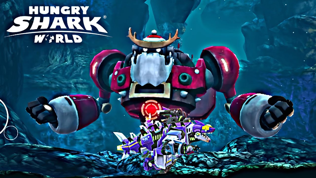 New Mecha Claus Boss Event | Hungry Shark All Sharks Unlocked & Mecha ...
