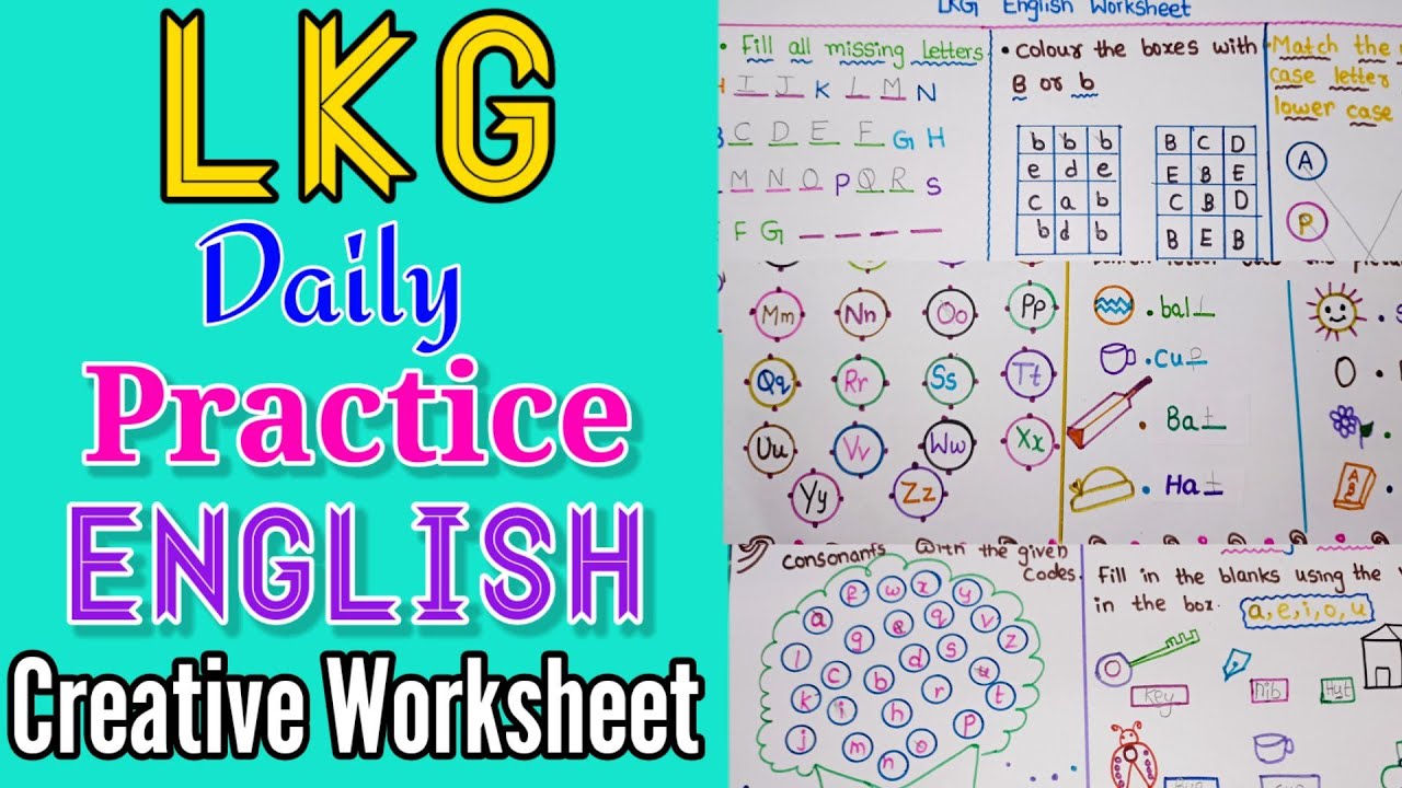 LKG English Worksheet ll English Worksheet for LKG ll Kindergarten ...