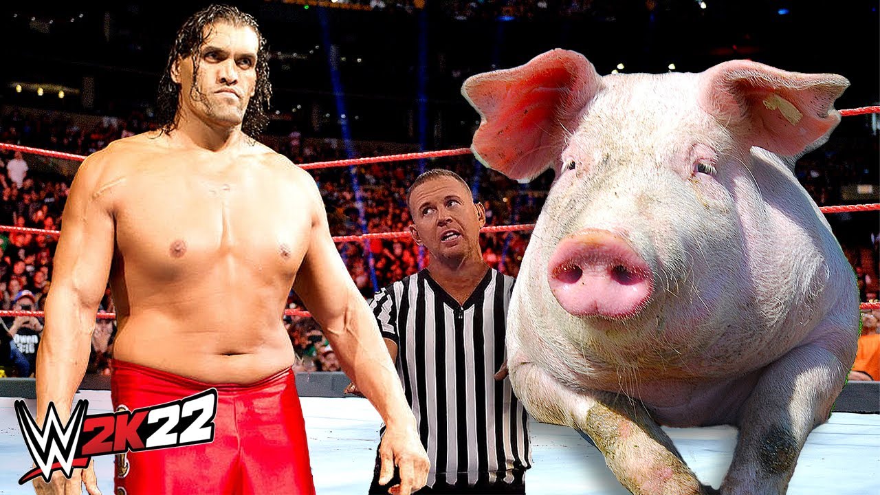 Great Khali vs. Pig (WWE 2K22) - YouTube