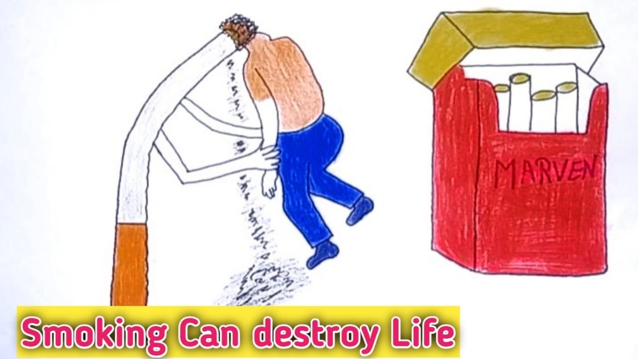 How To Draw A Cigarette Sketch | Smoking Can Destroy Your Life ...