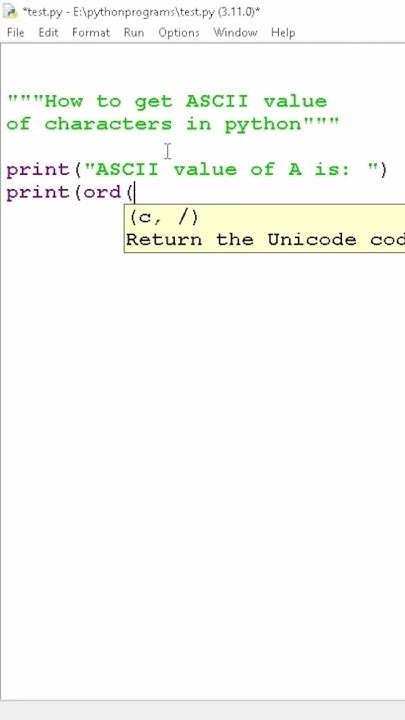 Get Ascii Value Of Character In Python Shorts Python Coding Pythonprogramming Youtube