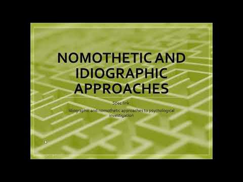 Nomothetic and Idiographic approaches - Paper 3 - Issues and Debates ...