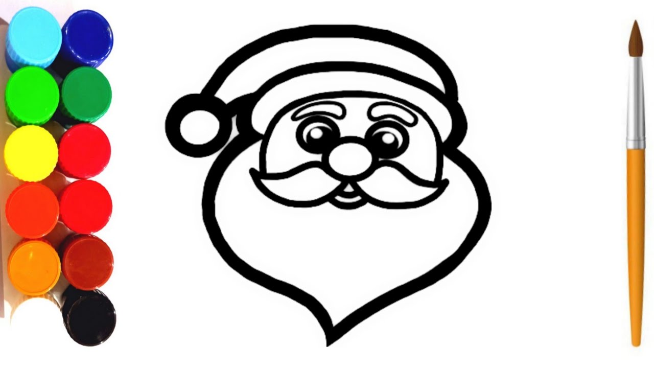 How to Draw Santa Claus For Kids Step by Step & Coloring | Santa Claus ...