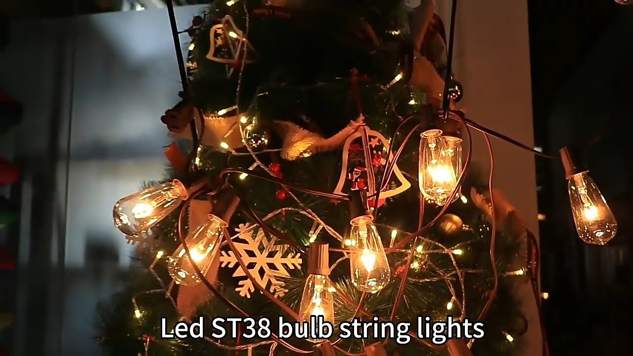 WENDADECO E12 Clear Plastic Vintage ST38 Bulb string lights 2200K in ...