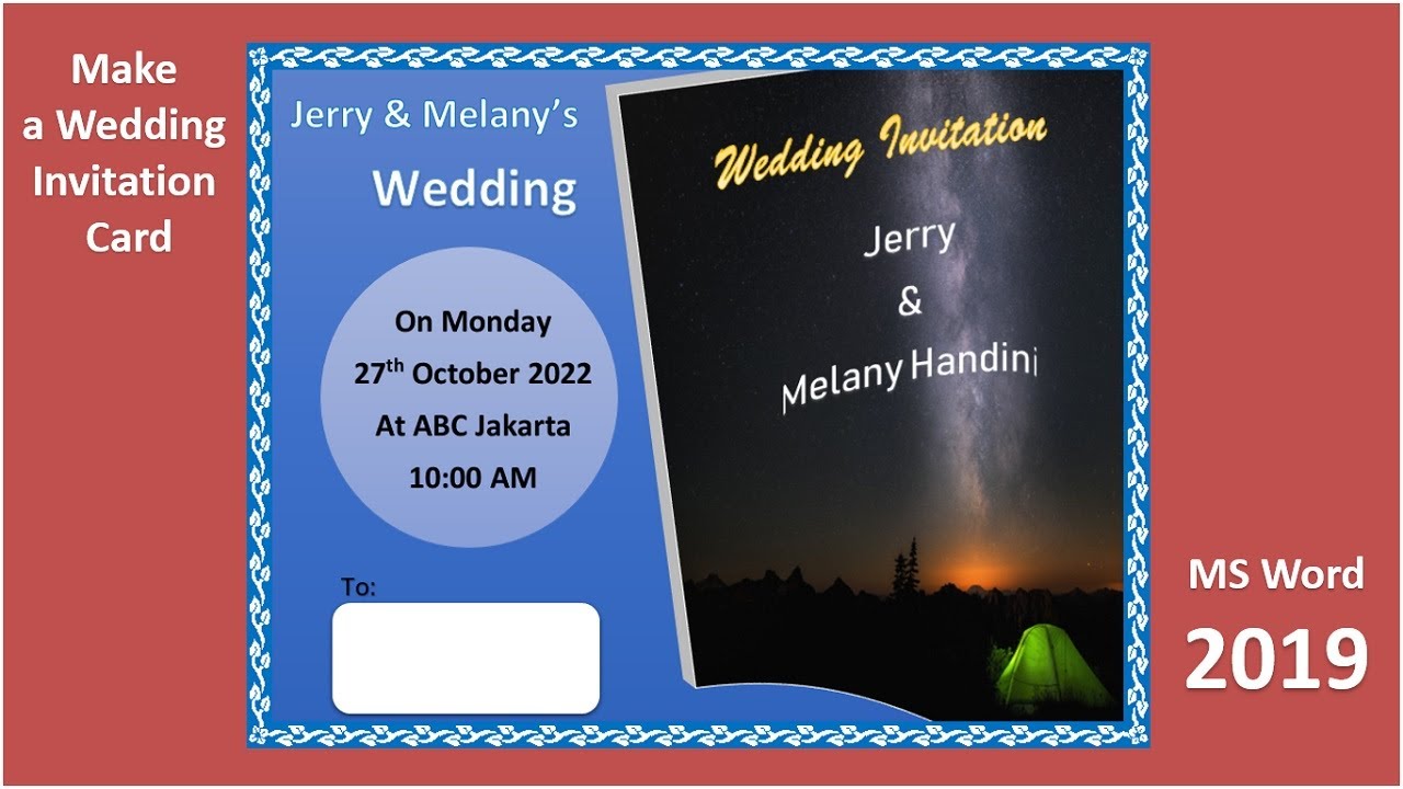 How to Make a Simple Wedding Invitation Design in a Word Document 2019 ...