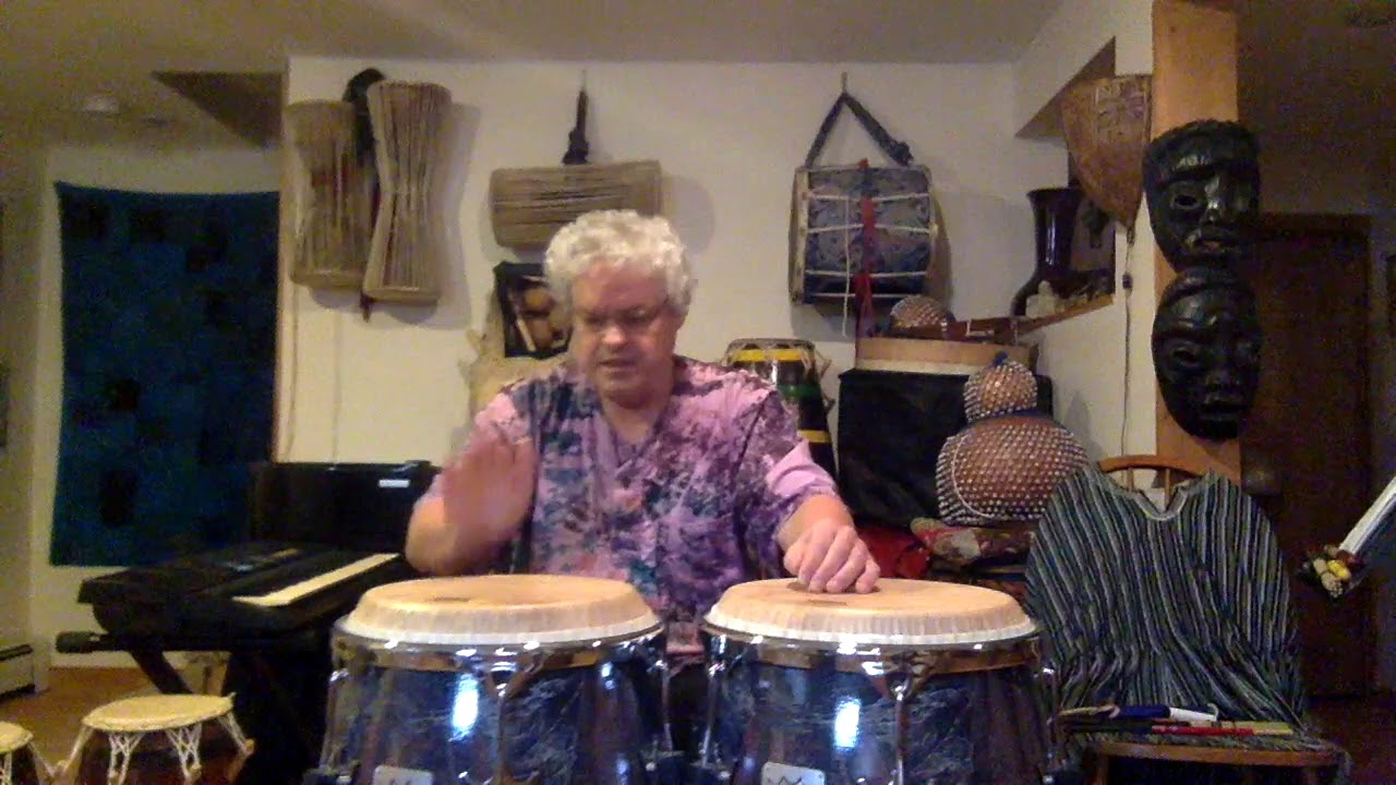 Clave sequence on two congas - YouTube