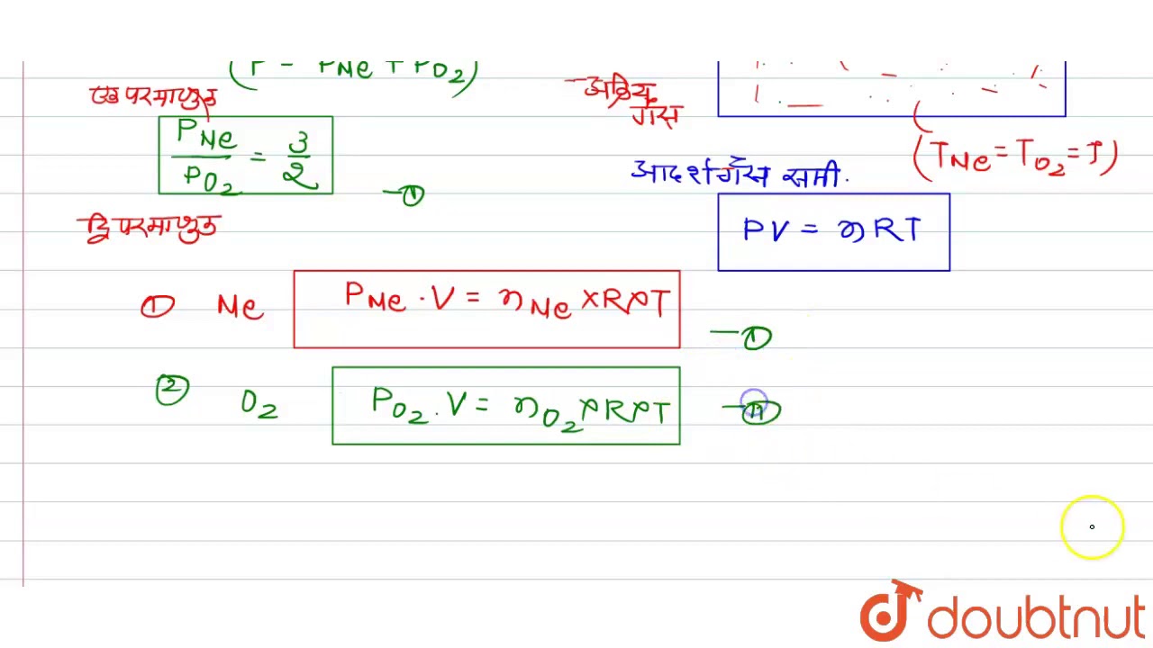 A vessel contains two non-reactive gases neon (monoatomic) and oxygen ...