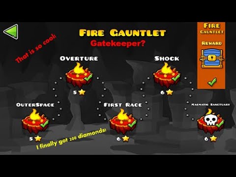 GEOMETRY DASH FIRE GAUNTLET COMPLETED - YouTube