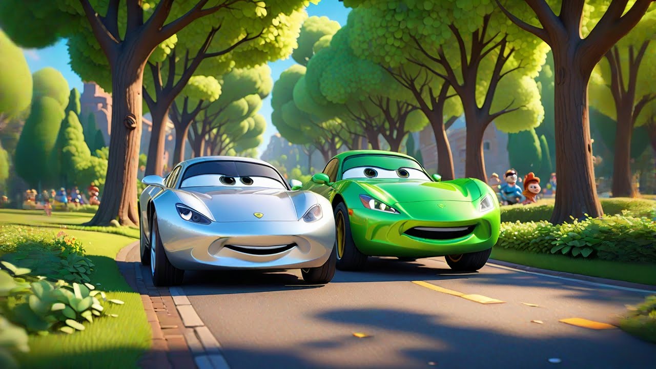 Three Racing Cars Zoom Through Town | Car Song for Kids | Nursery ...