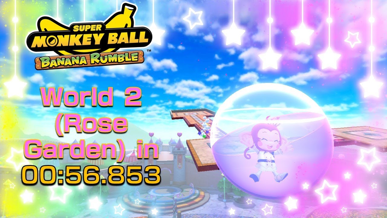 [Former WR] Super Monkey Ball Banana Rumble - World 2 (Rose Garden) Speedrun in 00:56.853 - YouTube