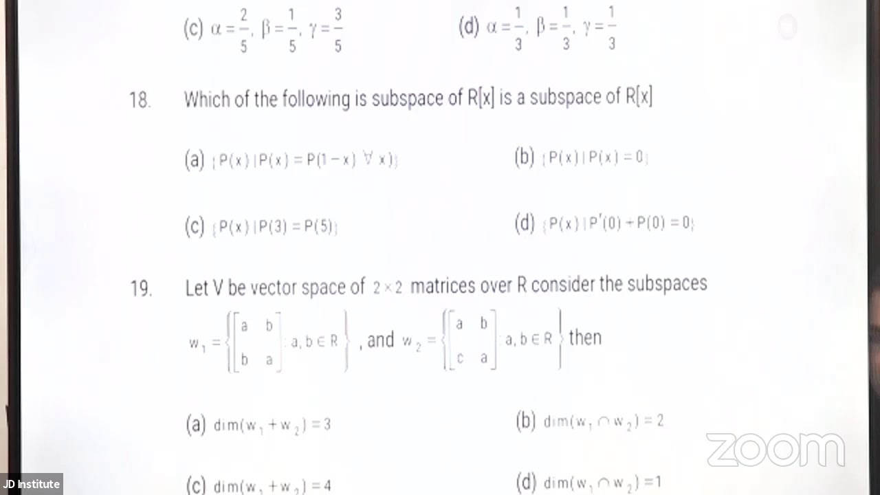 Discussion Assigenment (Linear Algebra) with Interactive seession with ...