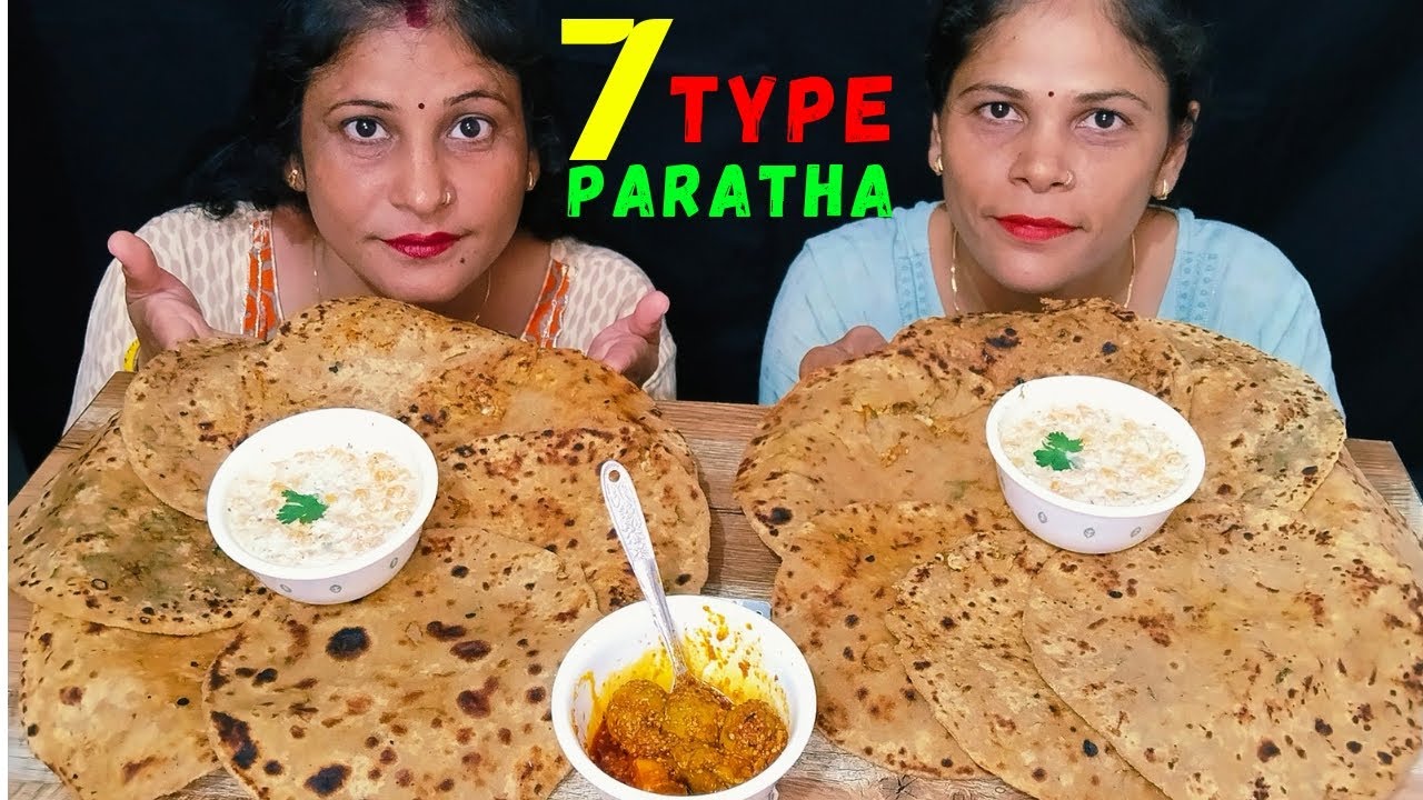 7 TYPE PARATHA 😋 EATING CHALLENGE | PARATHA COMPITITION | INDIAN FOOD ...
