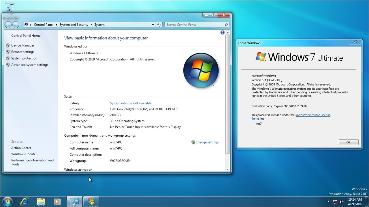 Windows 7 Build 7100 - YouTube