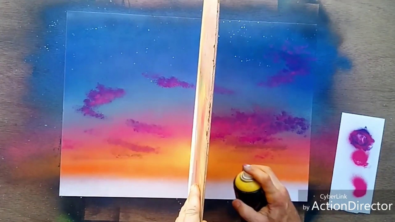 Sunset on the beach . Spray Paint Art .by Antonipaints - YouTube