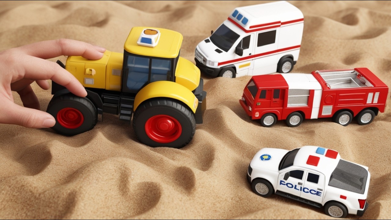 Rescue Mini Tractor, Ambulance & Fire Truck from Giant Hand in Cave ...