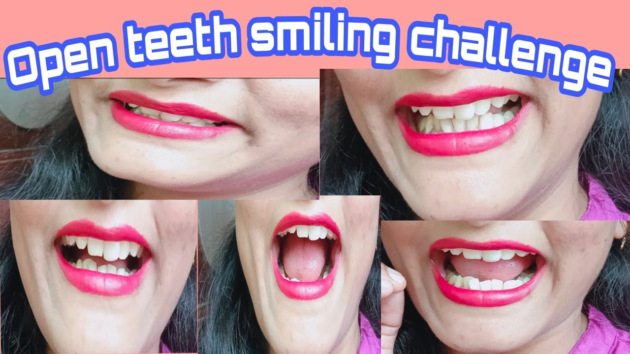 Open teeth smiling challenge 😁 with zoom || Closeup teeth smiling 😀 ...