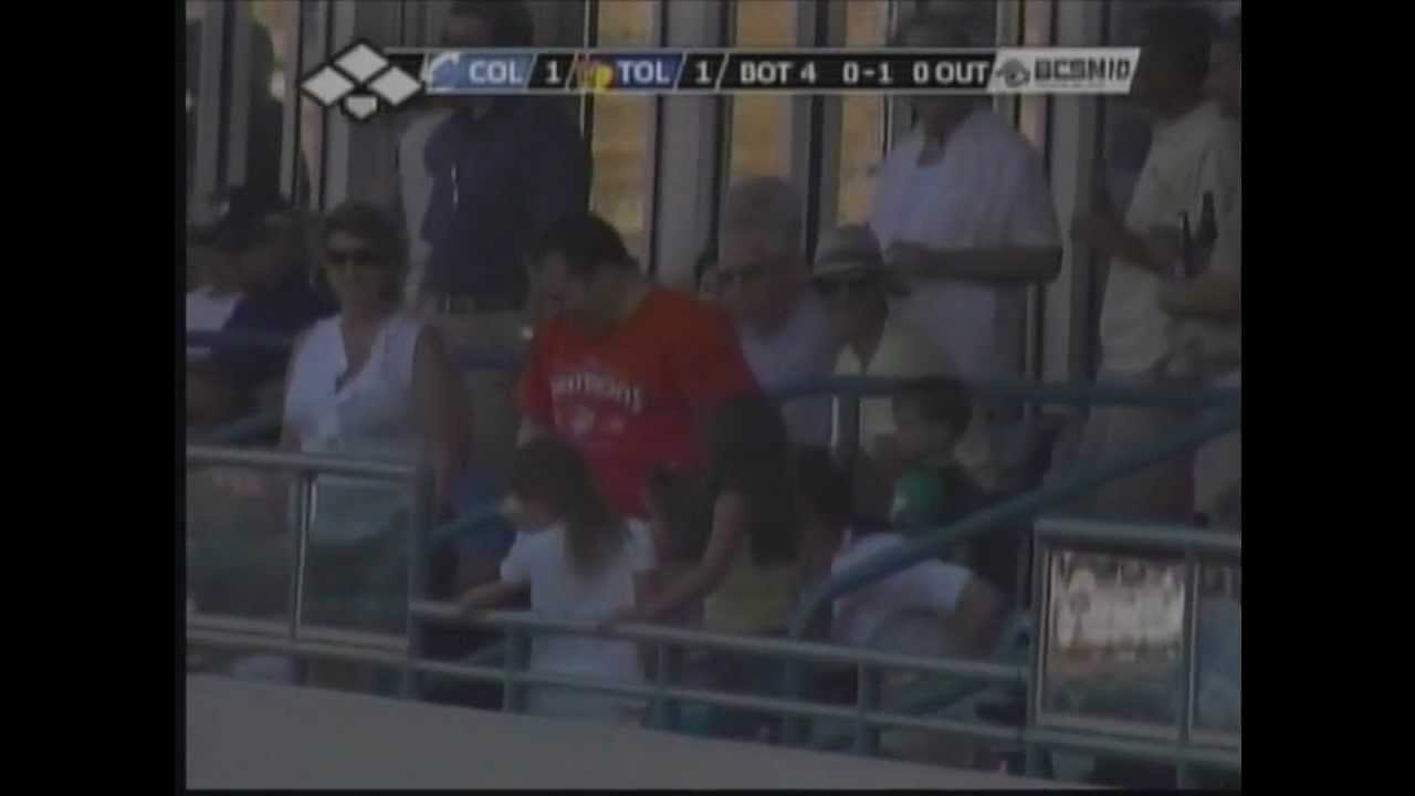 Tom catches foul ball at Mud Hens game - YouTube