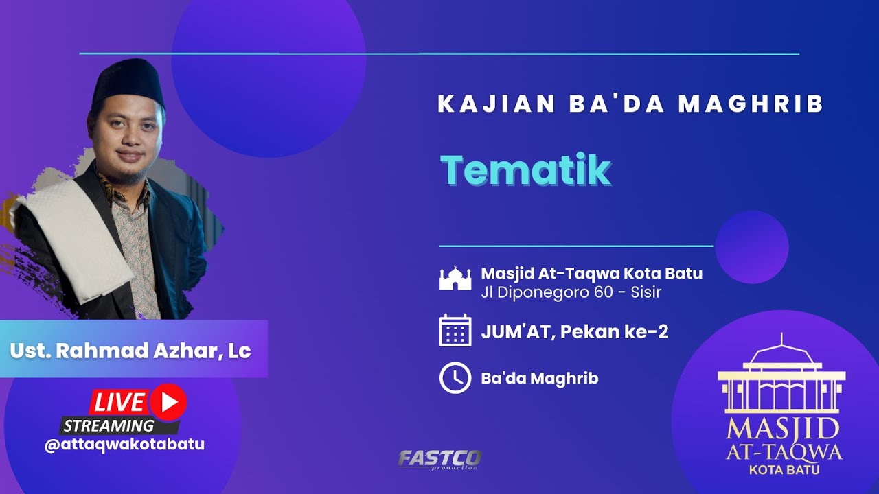 [LIVE] Ust.Rahmat Azhar, Lc || "tematik" - YouTube