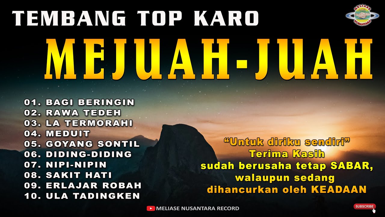 Tembang Karo Mejuah Juah - YouTube