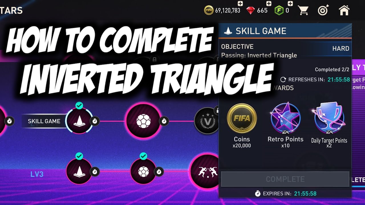 HOW TO COMPLETE PASSING : INVERTED TRIANGLE SKILL GAME || FIFA MOBILE ...