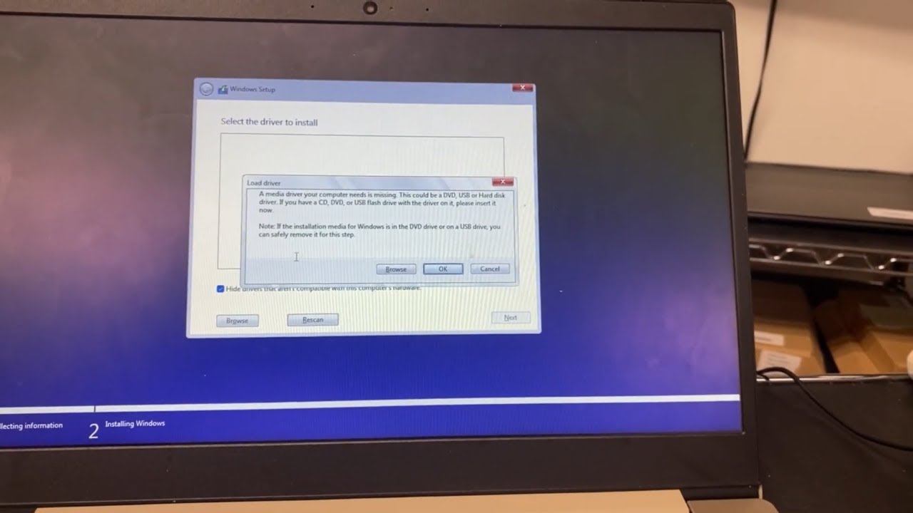 Windows 11 install but media driver is missing. Drive does not show as ...
