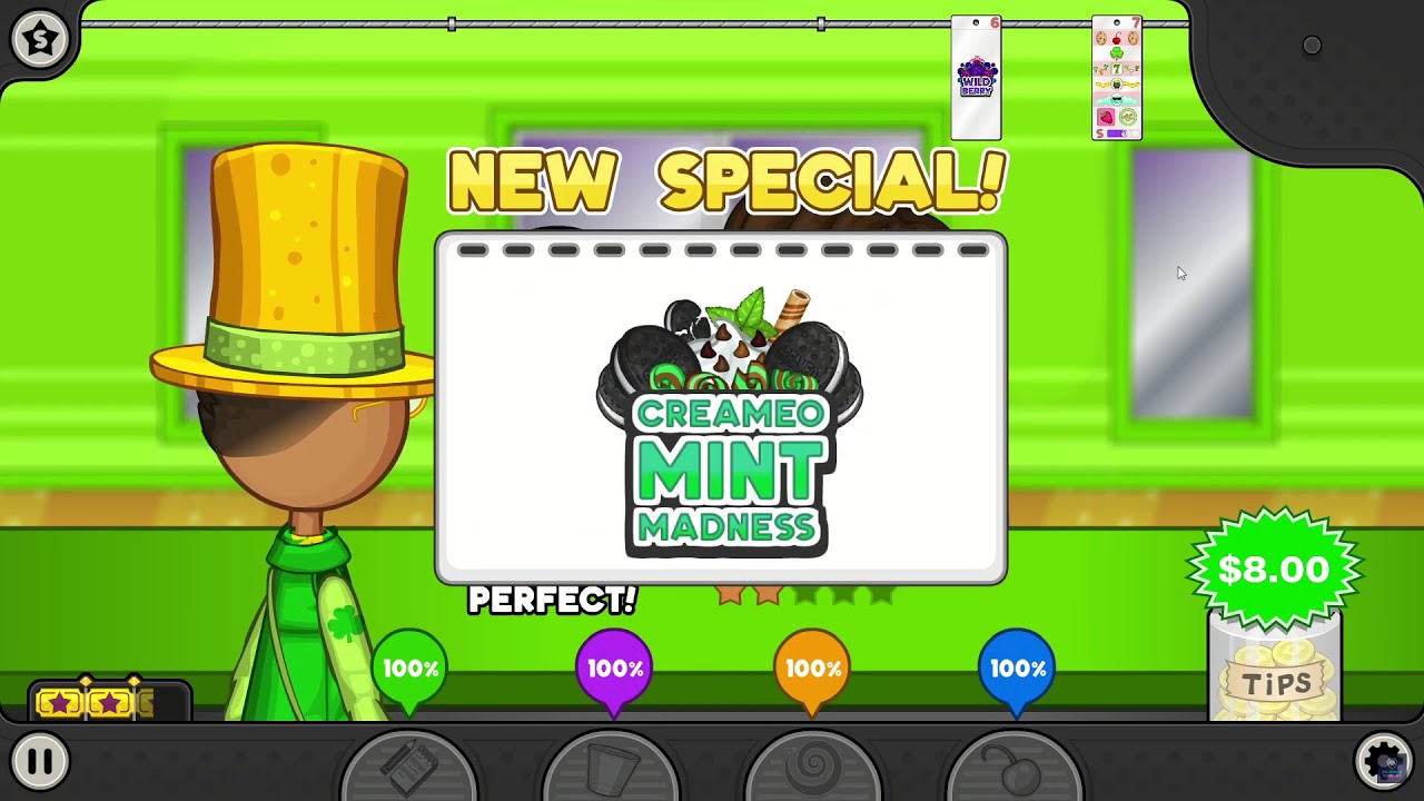 Papa's Freezeria Deluxe Day 84: Ninjoy and Creameo Mint Madness - YouTube