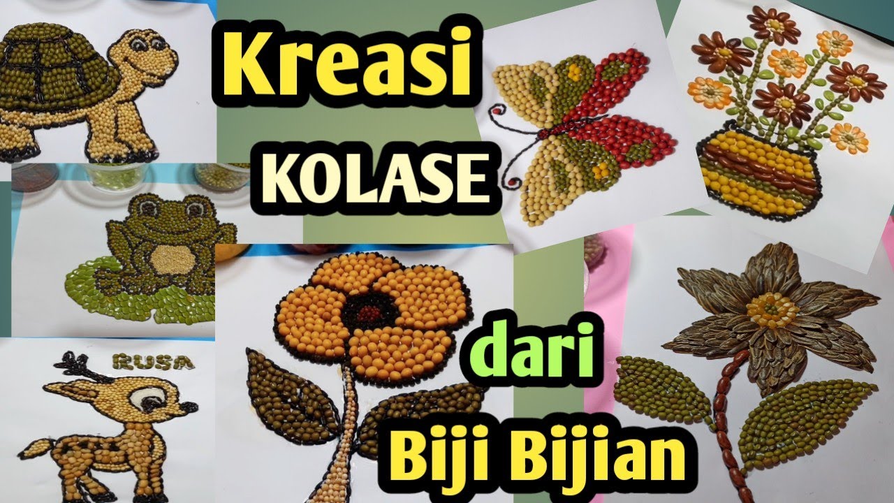 Kumpulan Kolase Dari Biji Bijian|| Cara Membuat Kolase Dari Biji Bijian ...
