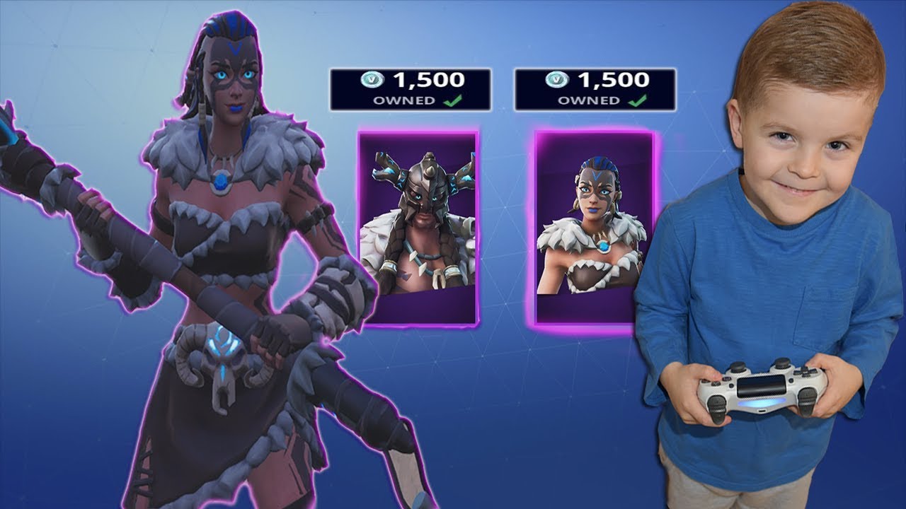 *5 YEAR OLD KID* Spending 3000+ V-Bucks NEW EPIC Outfits! & Completing ...