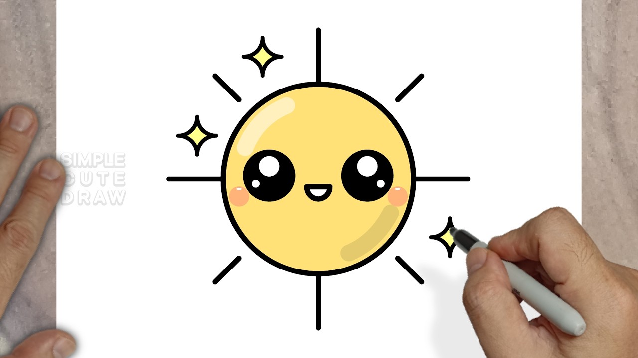 How to Draw a Cute Kawaii Sun – Easy Drawing Tutorial for Kids ...