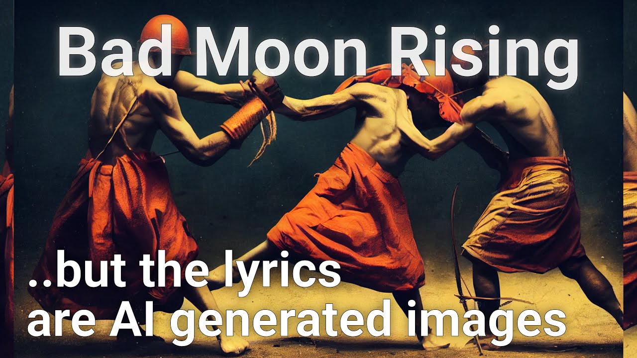 CCR - Bad Moon Rising but the lyrics are AI generated images - YouTube