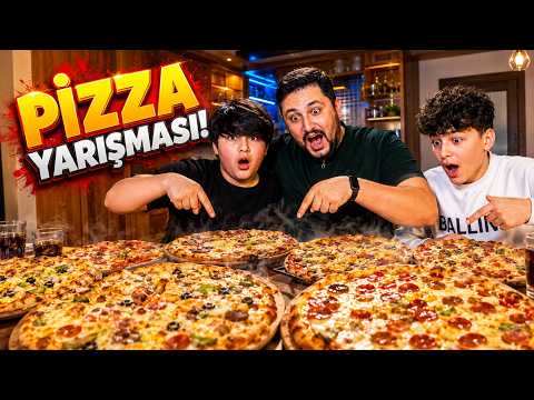 OĞULLARIMLA BÜTÜN PİZZALARI YEDİK TEST ETDİK! 🍕 Yemek yarışması!