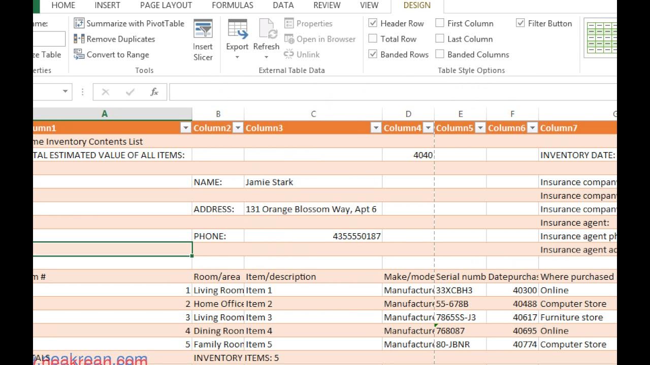 Excel Lesson #4 Tutorail to Excel Tool Table Fomat - YouTube