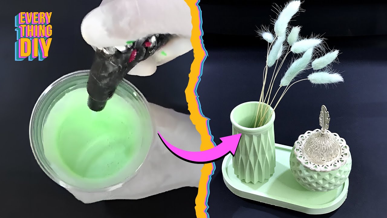 Create a Stunning Gypsum Green Vase Set with Censer | DIY Home Decor ...